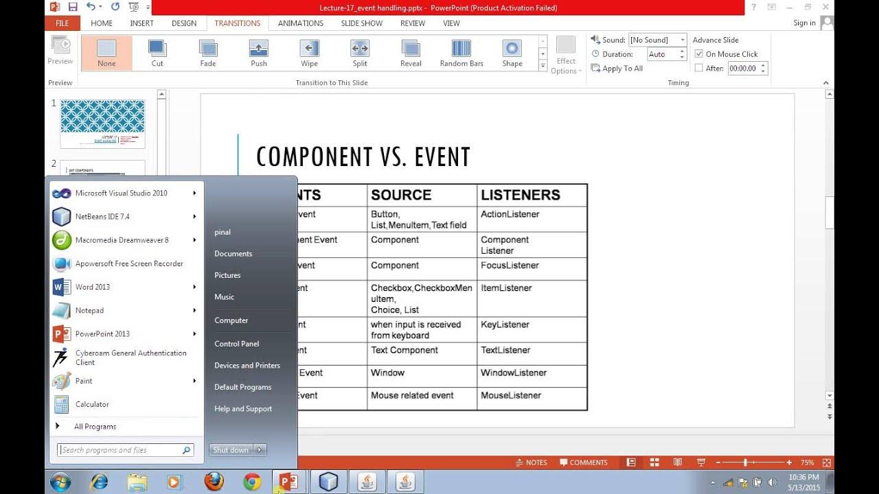 Lecture 18 Applet Event Handling - YouTube