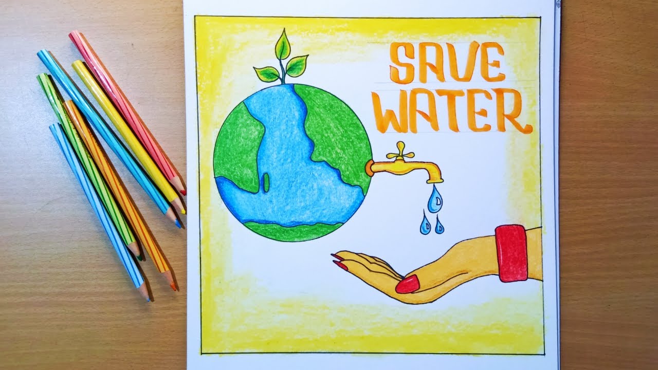 save water drawing, save water poster drawing, save water save life ...
