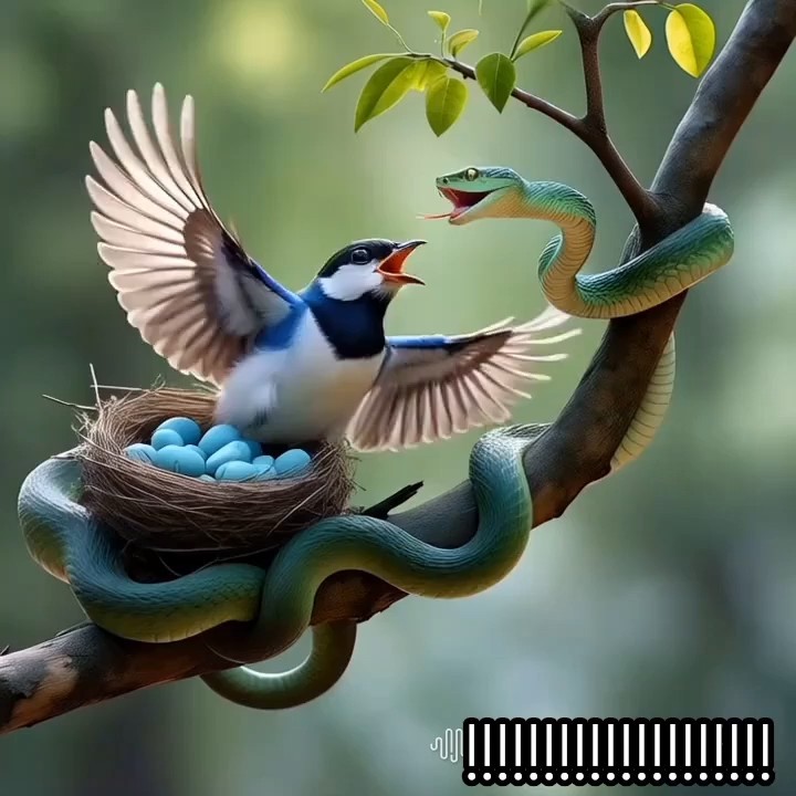 A brave bird stands its ground against a slithering snake #birds # ...