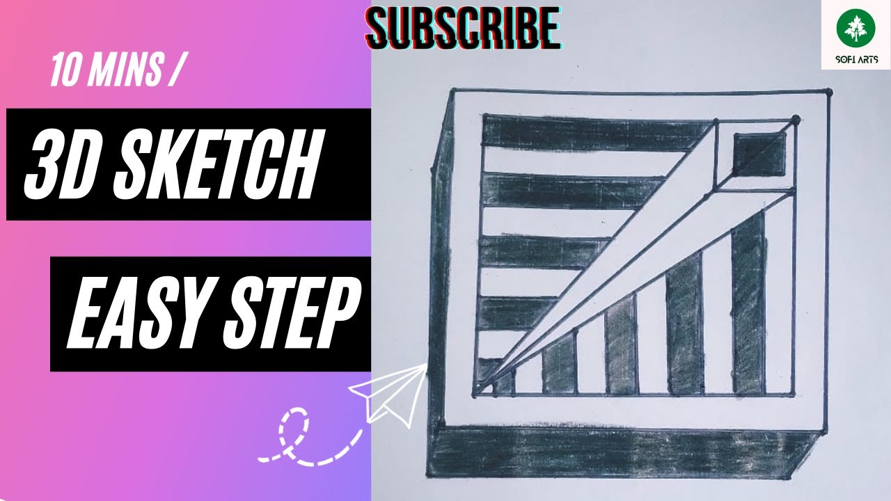 3D SKETCH EASY STEPS| 3D BOX | HOW TO DRAW 3D SKETCH| SIMPLE 3D ...