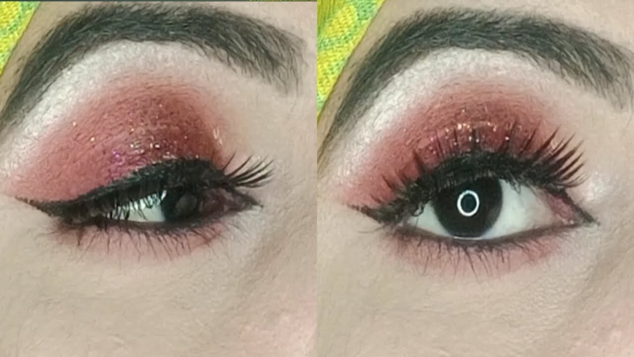 RED GLITTER EYE MAKEUP TUTORIAL || Makeover with Sheena - YouTube