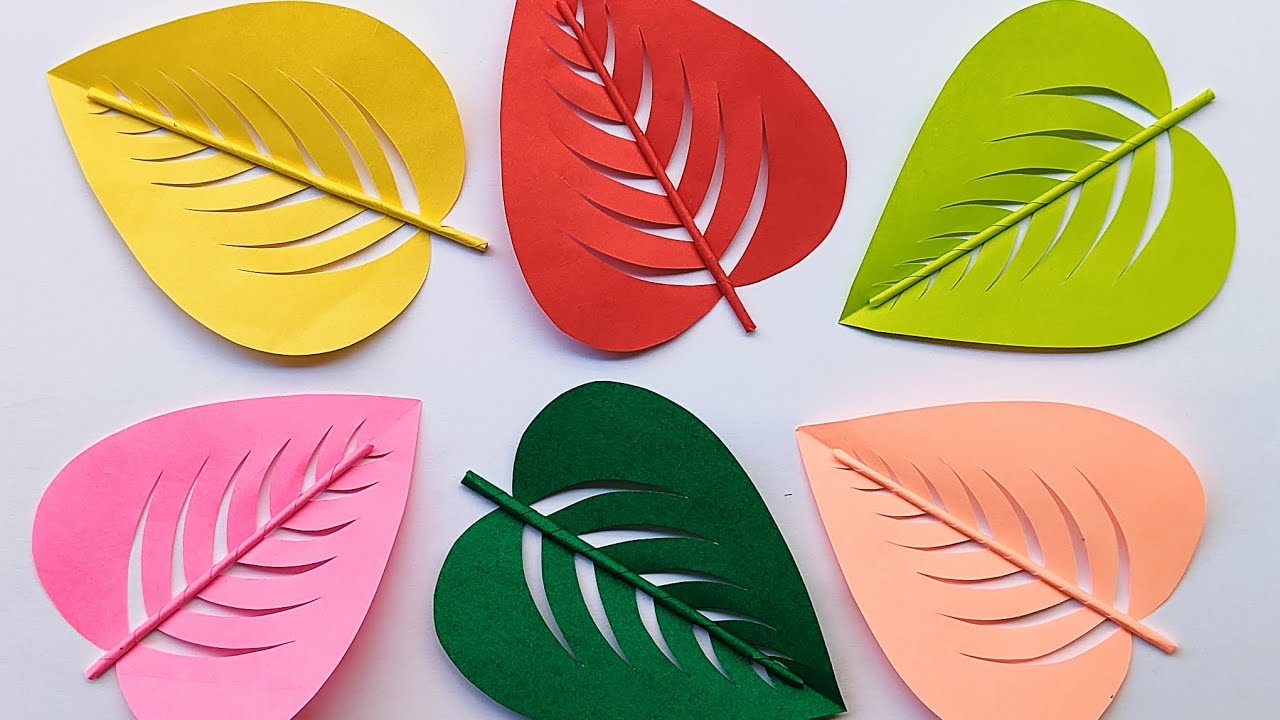 Easy Paper Leaf Cutting Art ll DIY Paper Leaf Craft ll Paper Leaf ...