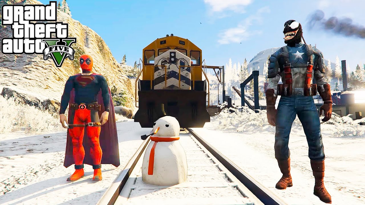 Mods Cap-Venom & Deadpool-SuperMan is testing mod Snowman V1 GTA V MODS ...