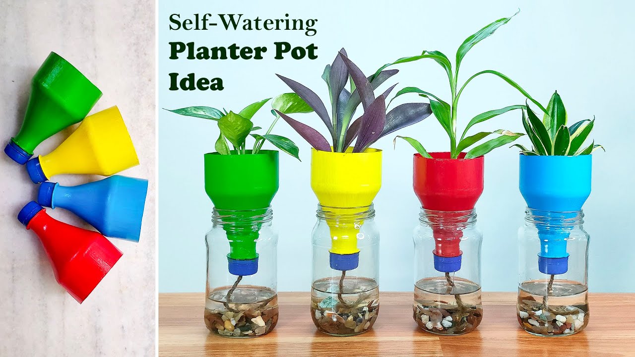 Self Watering System For Plants | Self Watering Planter Pot Idea | Auto ...