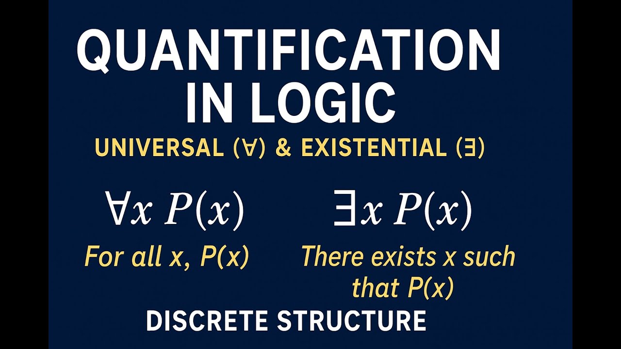 🔴 Quantification in Discrete Mathematics | Universal & Existential Quantifiers with Examples ...