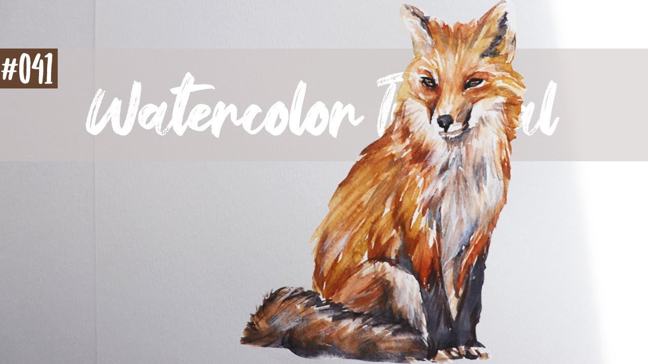 Fox Painting with only 4 Watercolors under 5 Minutes / Art Tutorial ...