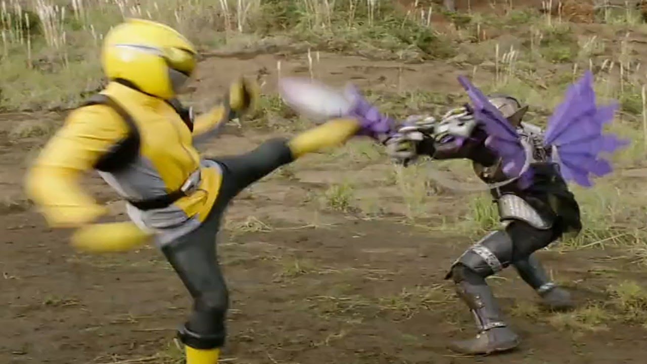 Power Rangers Beast Morphers - Fossil Frenzy - Yellow Ranger vs Robo ...