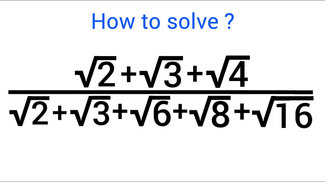 A Nice Radical Problem • Simplify Radical Expression - YouTube
