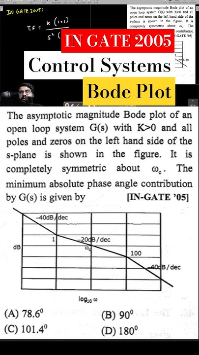 IN GATE 2005 | Bode Plot based problems | Control Systems #gate #shorts #jsms - YouTube