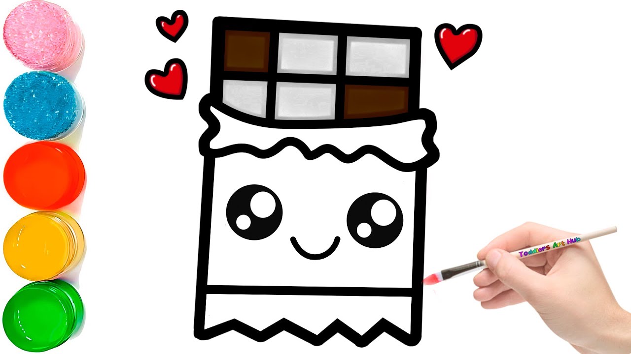 How to Draw a Cute Chocolate Drawing | Draw Cute Chocolate Easy Drawing ...