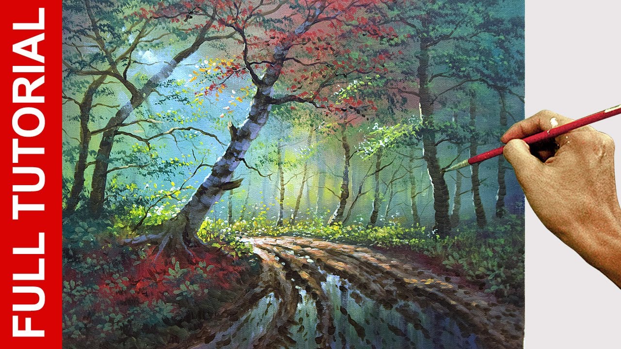 Tutorial : How to Paint Dark Misty Forest in Acrylics / JMLisondra ...