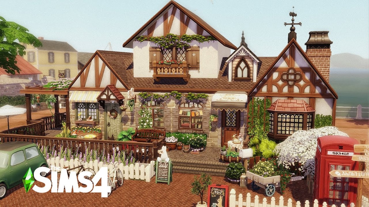 CUTE CAFE かわいいカフェ Sims4 | No CC | Speed Build 【シムズ4建築】 - YouTube