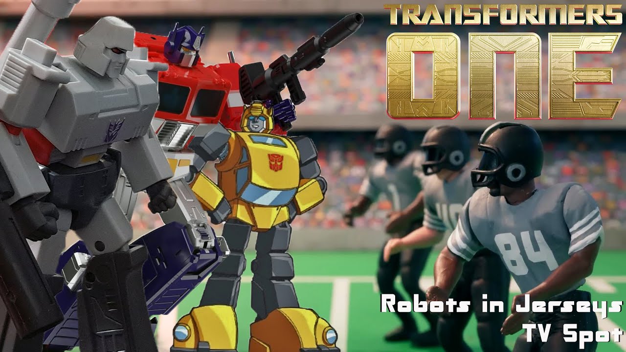 Transformers One Robots in Jerseys "Football" TV Spot but Dubbed with ...