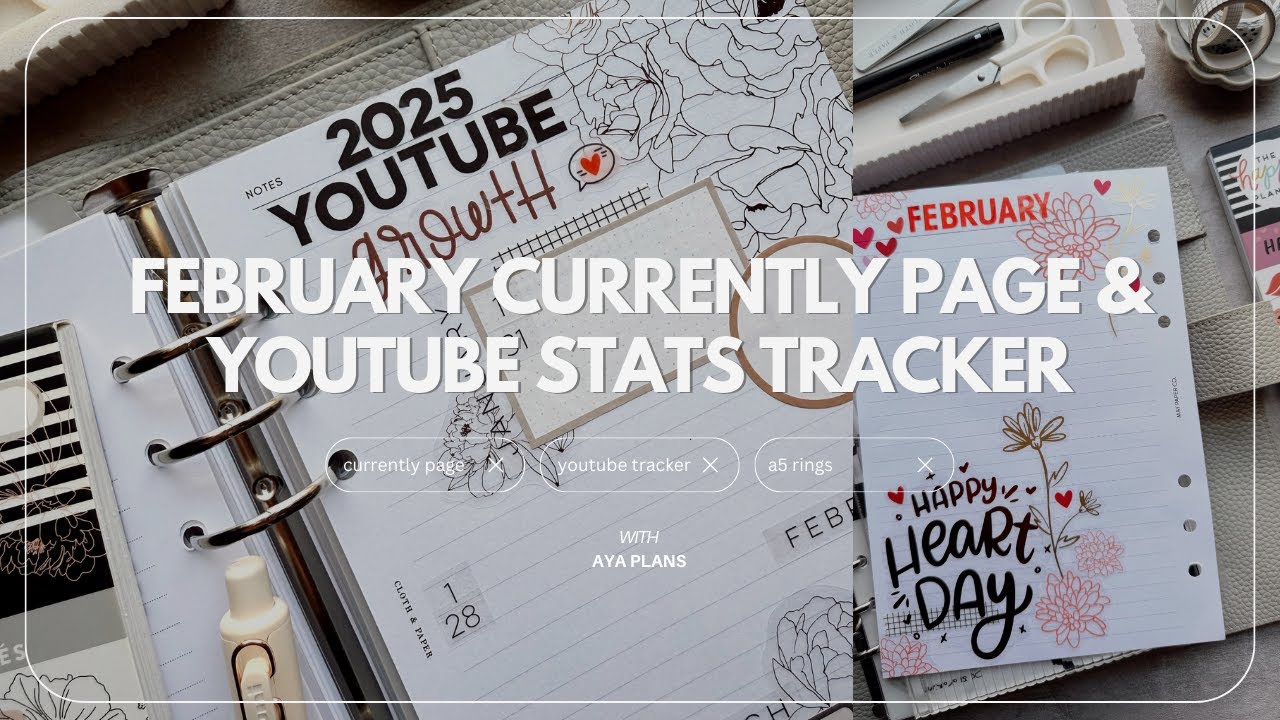 Plan With Me | February Currently Page and YouTube Stats Tracker | 4 ...