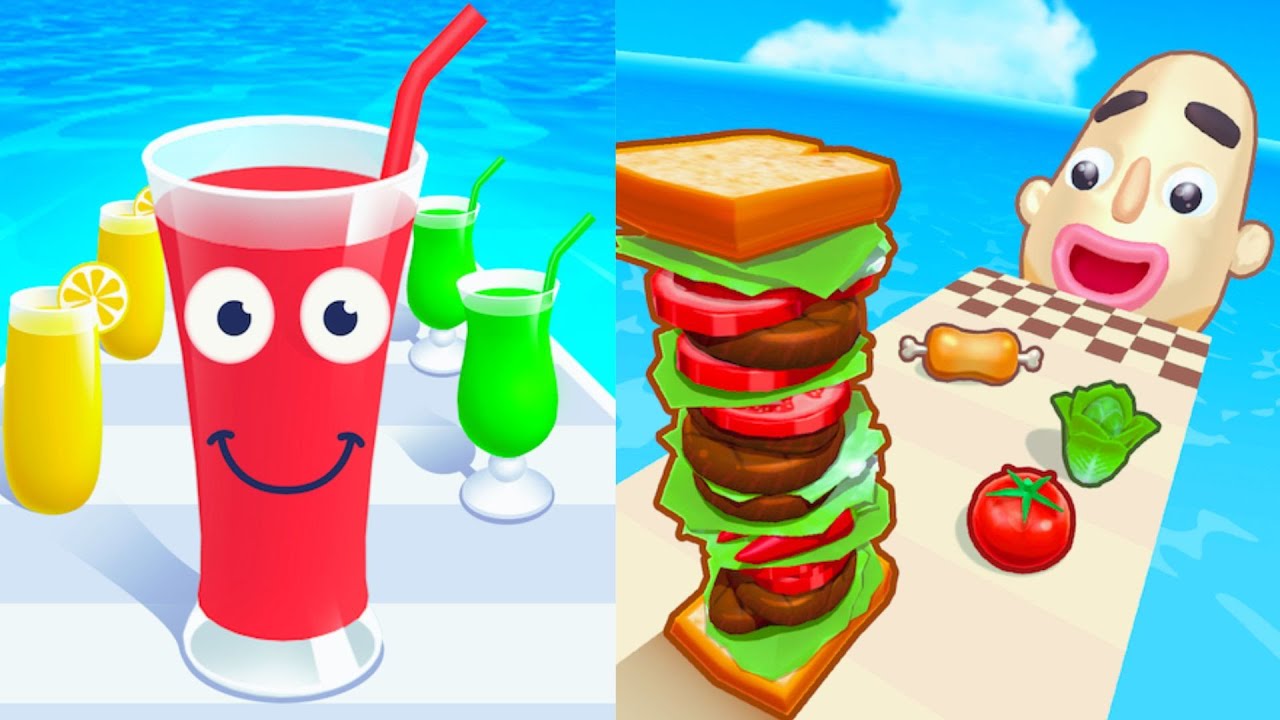 Sandwich Runne Gameplay VS Juice Run Infinity 💯🚀🎯 Walkthrough Max ...