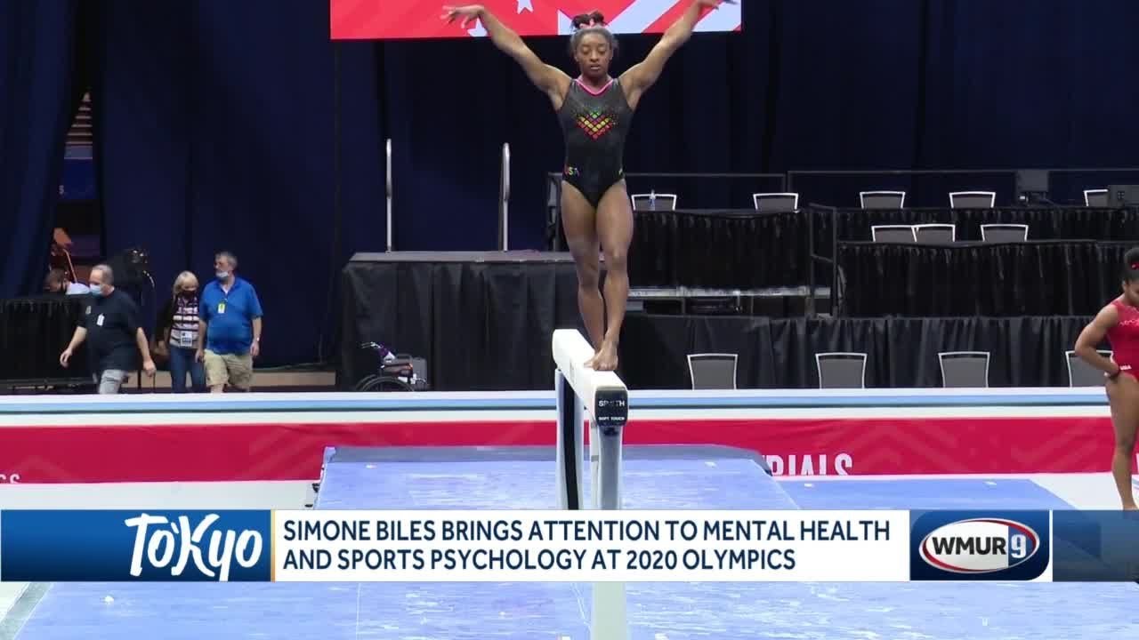 Simone Biles brings attention to mental health, sports psychology - YouTube