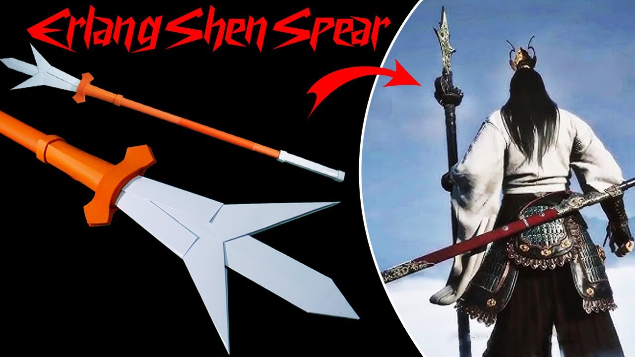 Black Myth Wukong Erlang Shen Spear || How to make paper Spear easy step by step - YouTube