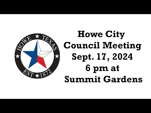 Regular Howe City Council Meeting, 9/17/2024 - YouTube
