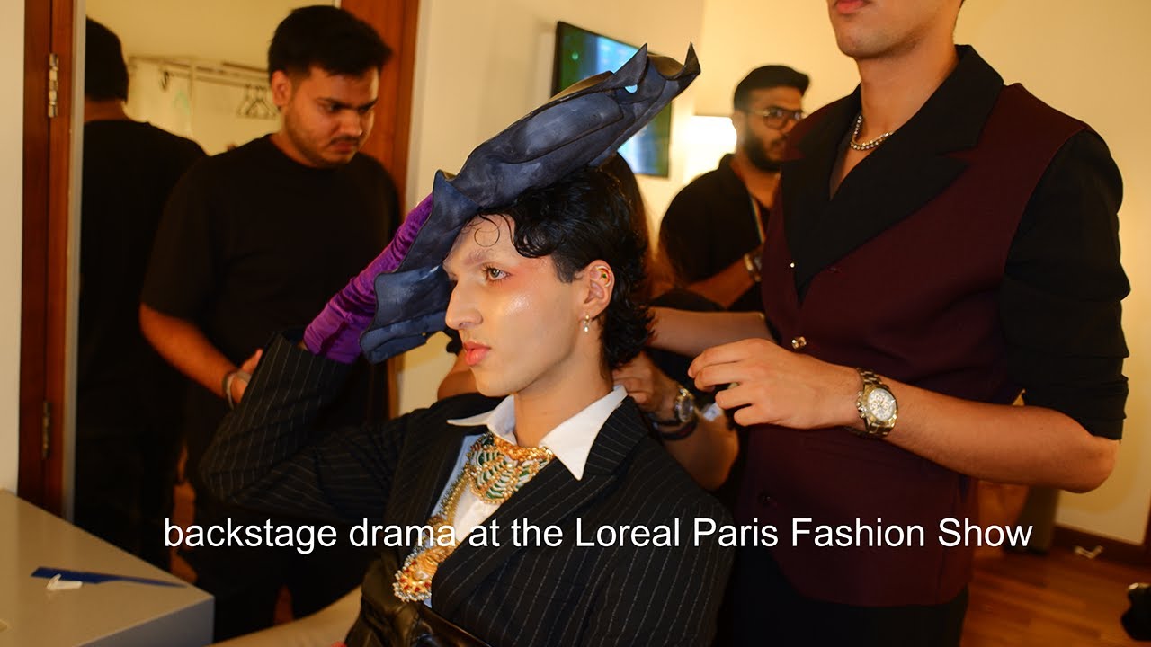 Backstage DRAMA at the Loreal Paris fashion show - YouTube