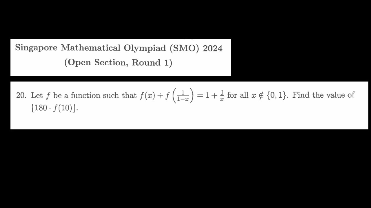 SMO 2024 Open Q20: Solving a Functional Equation Problem - YouTube