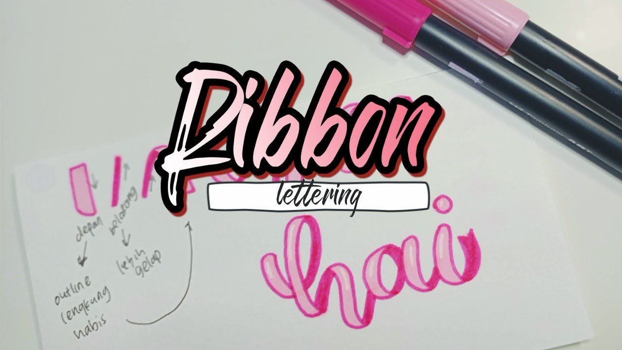 Tutorial Membuat Ribbon Lettering (Lettering Pita) - YouTube