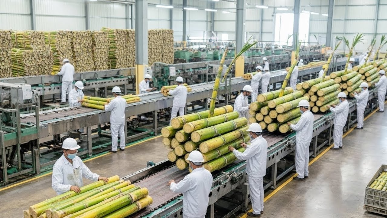 From Fresh Sugarcane to Crystal Sugar — Inside the Cane Sugar Factory ...