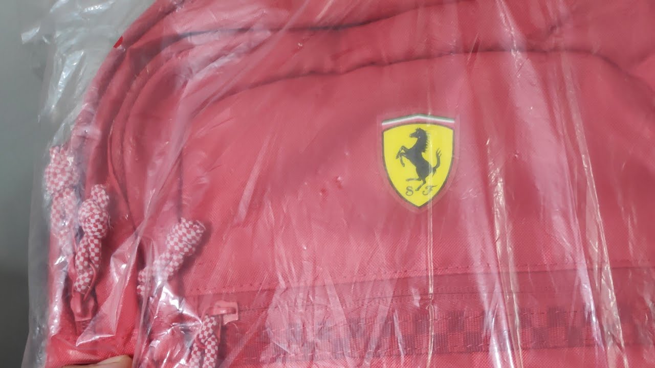 Ferrari Rosa Corsa red bag unboxing - YouTube
