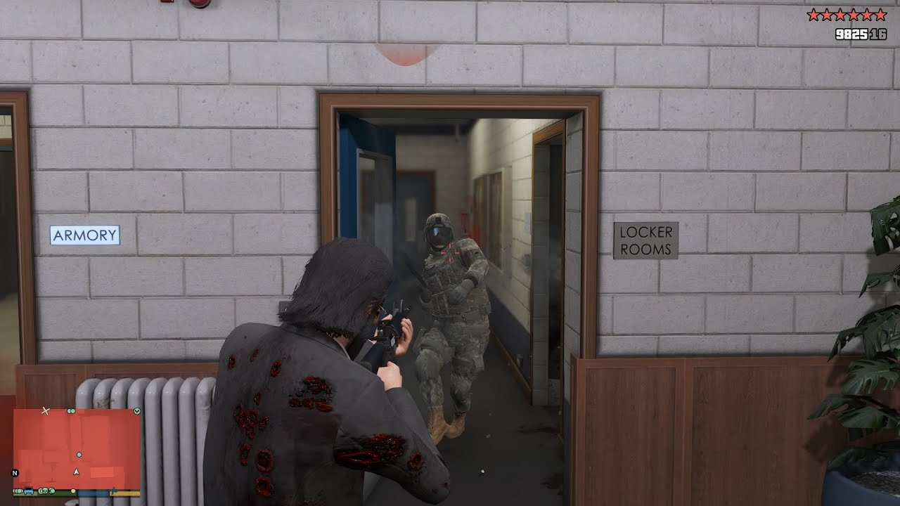 GTA V Insane Police Station Shootout + Red 10 Star Wanted Level Escape ...