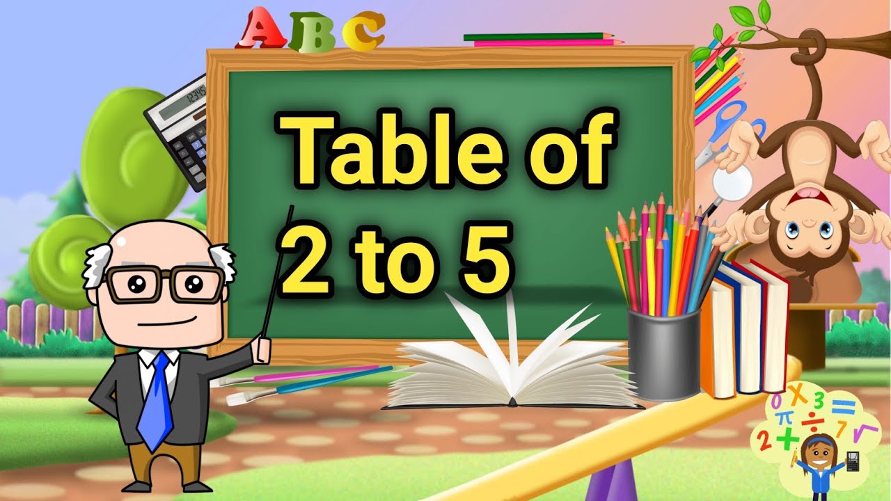 Table of 2 to 5 | Multiplication table 2 to 5 | 2 sa 5 tak table Maths ...