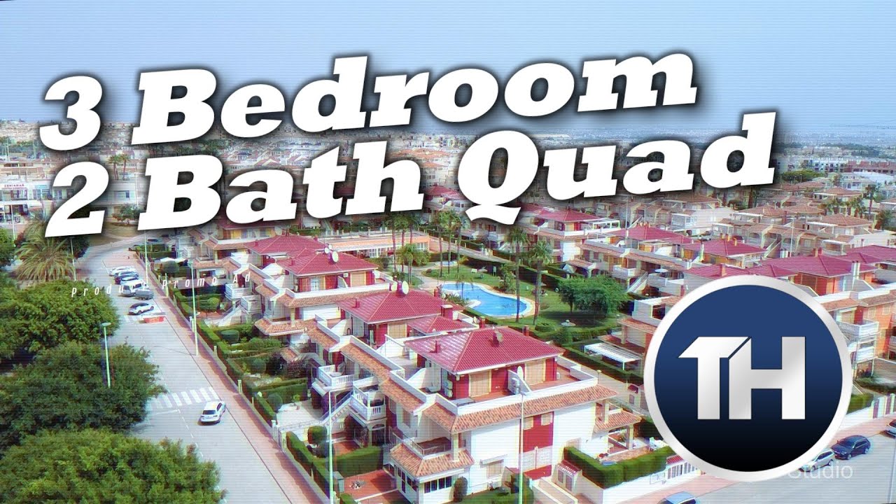 3 Bed 2 Bath Quad House Communal Pool - YouTube
