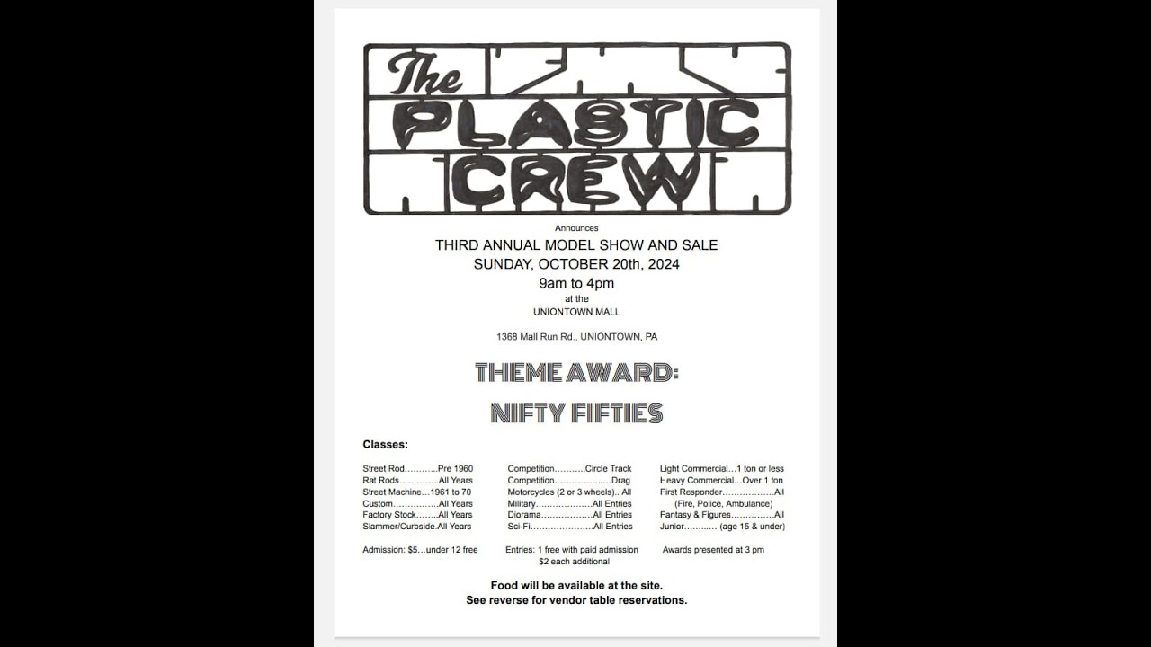 3rd Annual Get A Hobby Plastic Crew Model Show - October 20, 2024 - YouTube