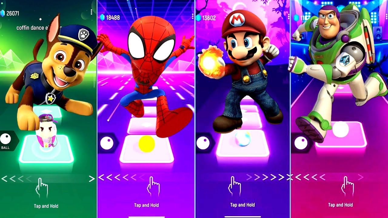 Chase vs Spidey vs Mario vs Buzz Lightyear - YouTube