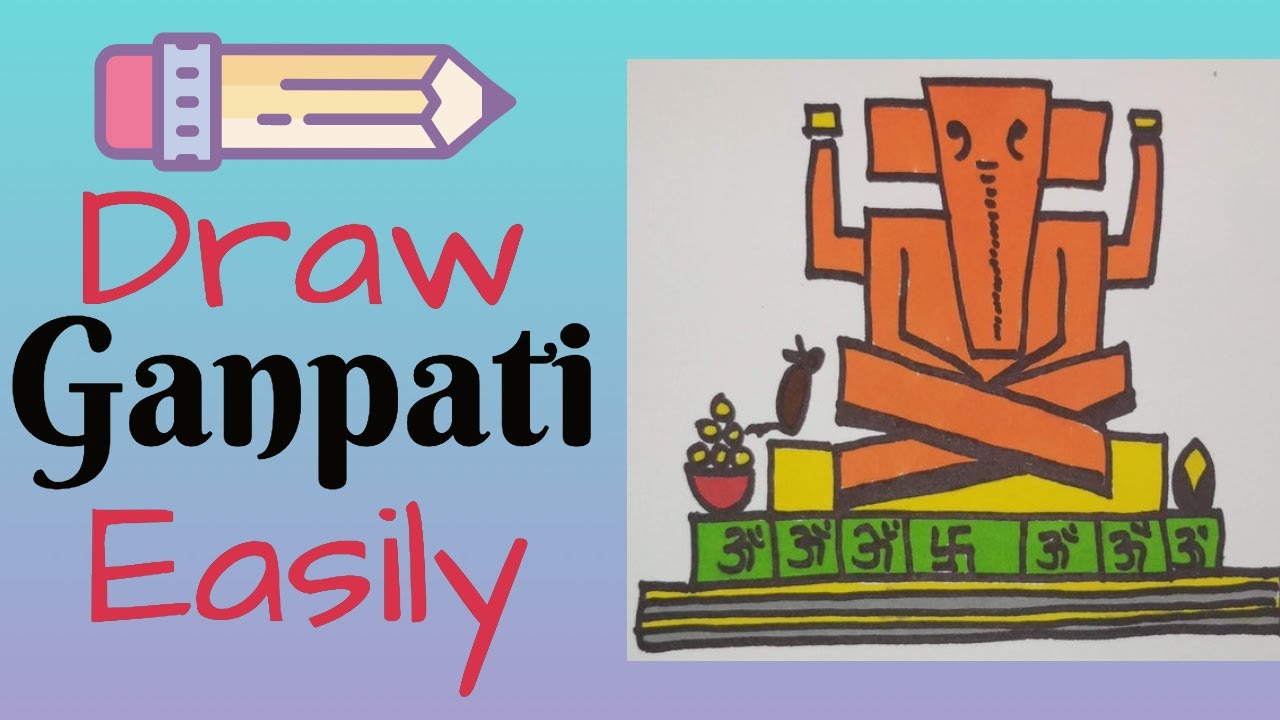 How to Draw Ganpati With Straight Lines, Draw Ganesha, easy, sketch ...
