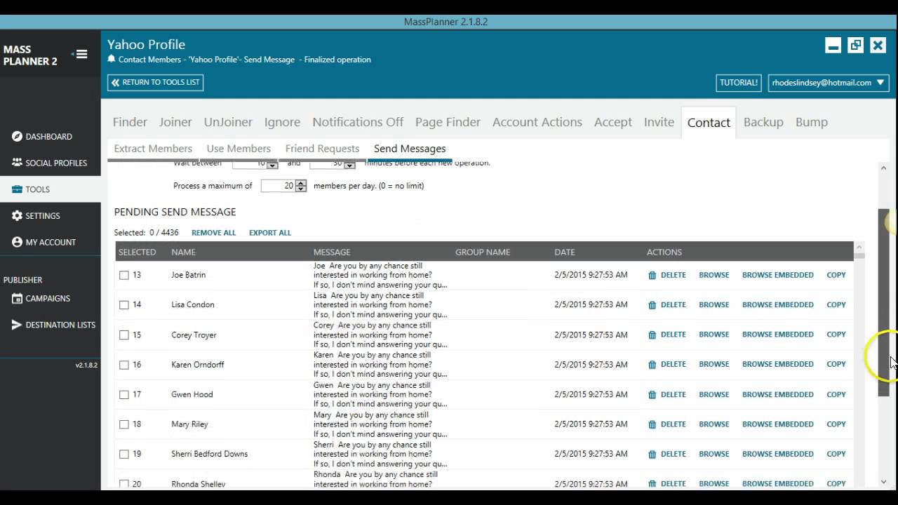 How To Send Messages To Friends Using Mass Planner - YouTube