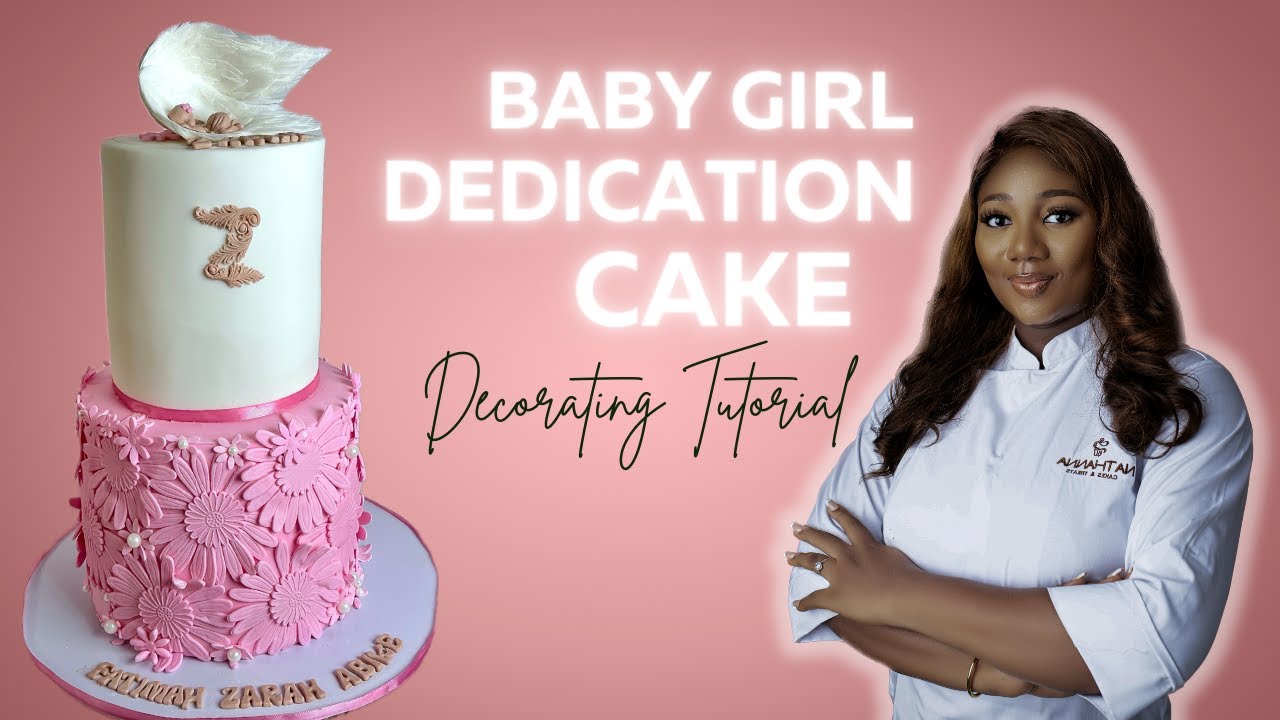Making a Baby Dedication 2 tier cake - YouTube