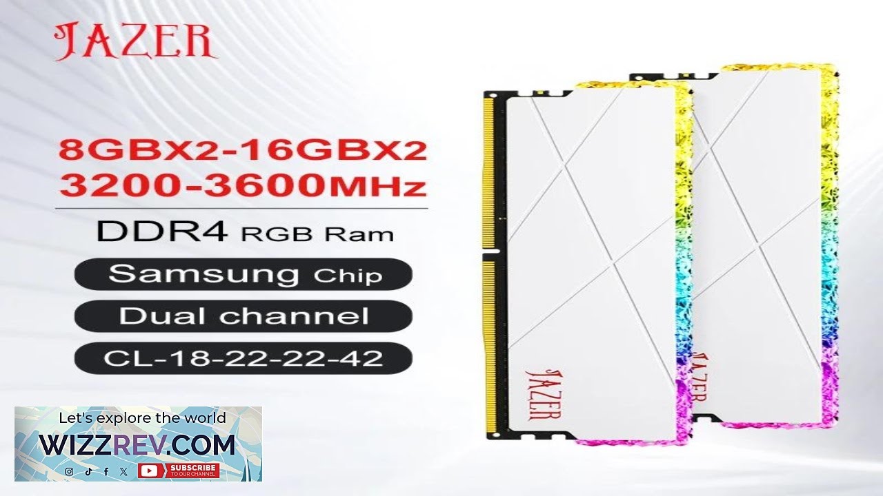 JAZER RGB RAM DDR4 8GB 16GB Memory DDR4 8GBx2 16GBx2 3200MHz 3600MHz ...