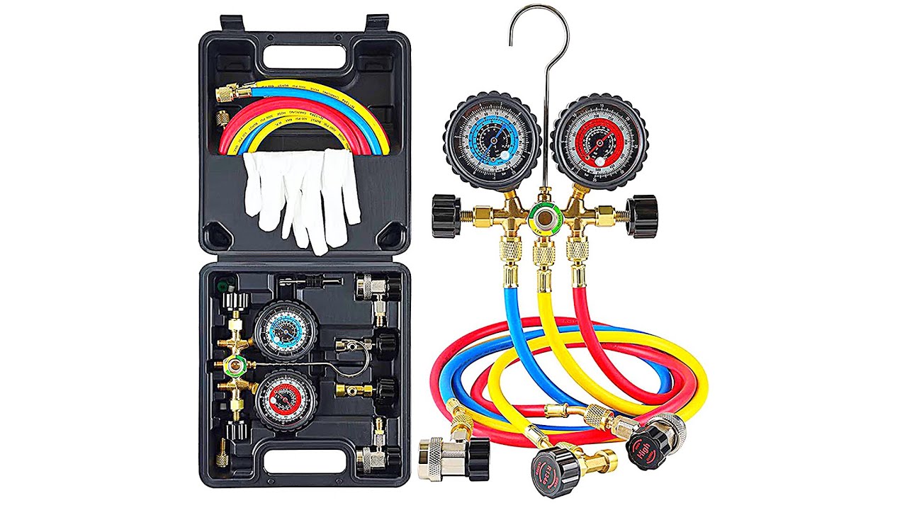 Lichamp AC Gauges R134a R22 R12 R502 A/C Diagnostic Manifold Gauge Set ...