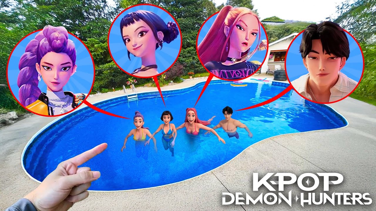I CAUGHT KPOP DEMON HUNTERS ON A POOL DATE IN REAL LIFE!! (RUMI & JINU ...