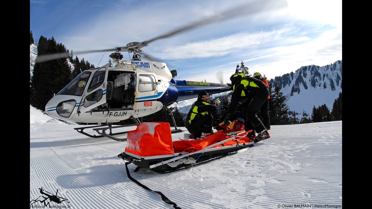 Hélicoptère secours en montagne, MBH Helicopter company, Base Avoriaz ...