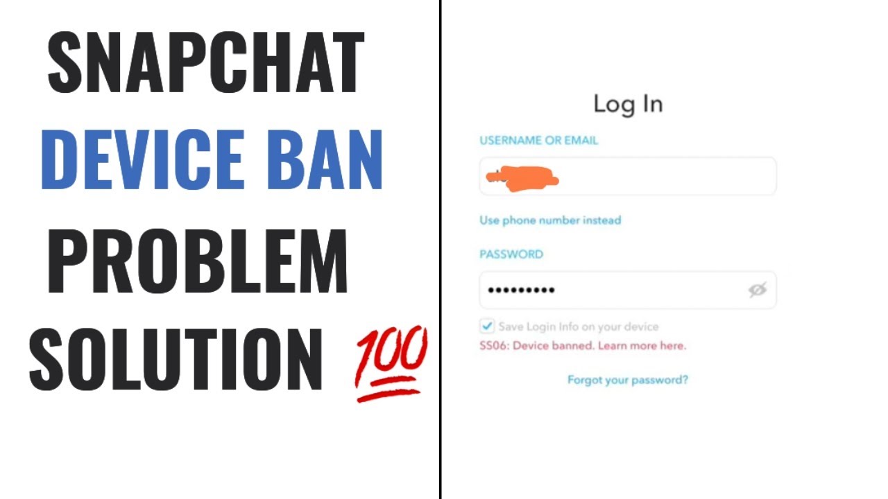 ss06 device banned snapchat || Snapchat device ban sso6 solution for ...