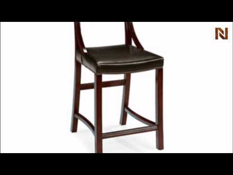 Bernhardt British Passages Edwardian Counter Stool 379-587 Ginger Brown ...