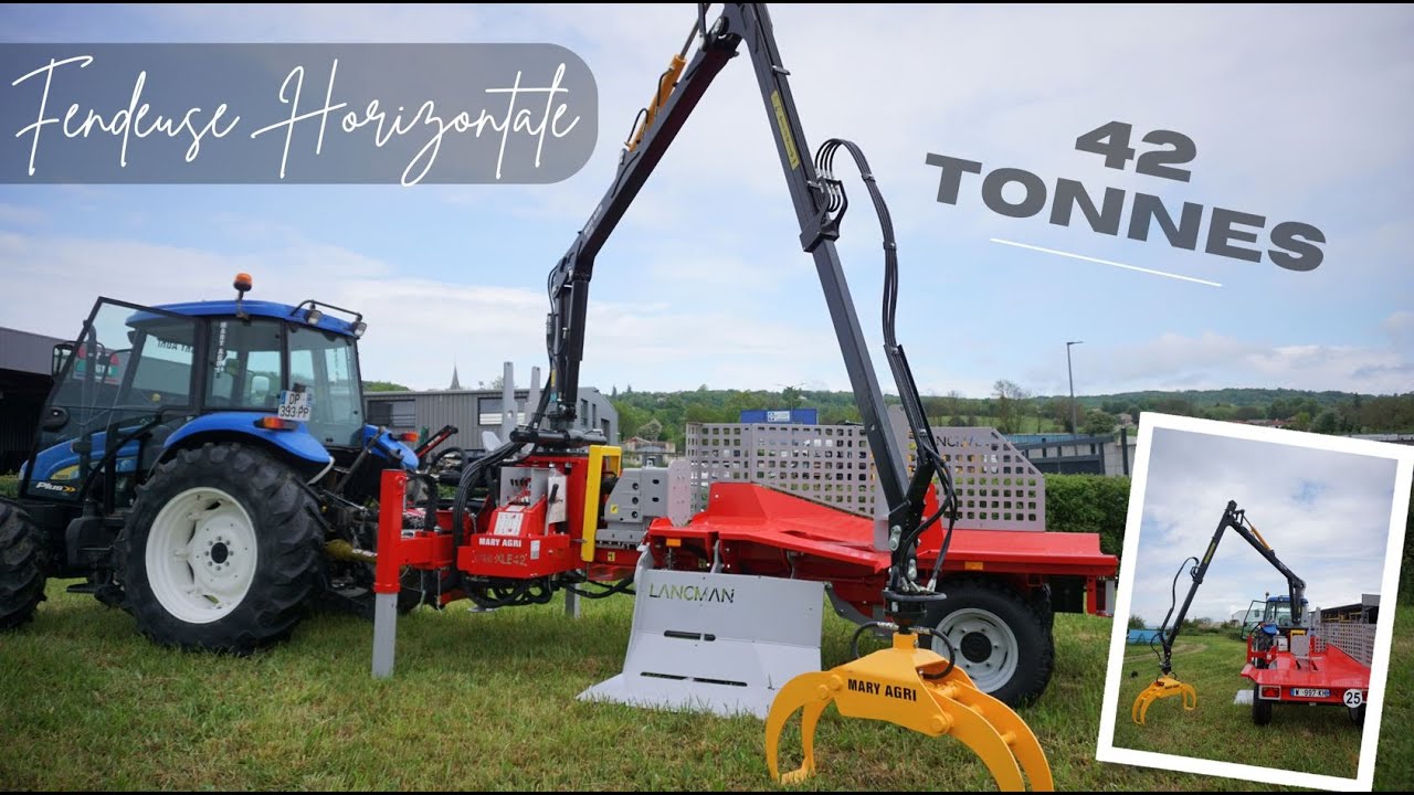Fendeuse Horizontale LANCMAN 42 TONNES prise de force sur roues avec ...