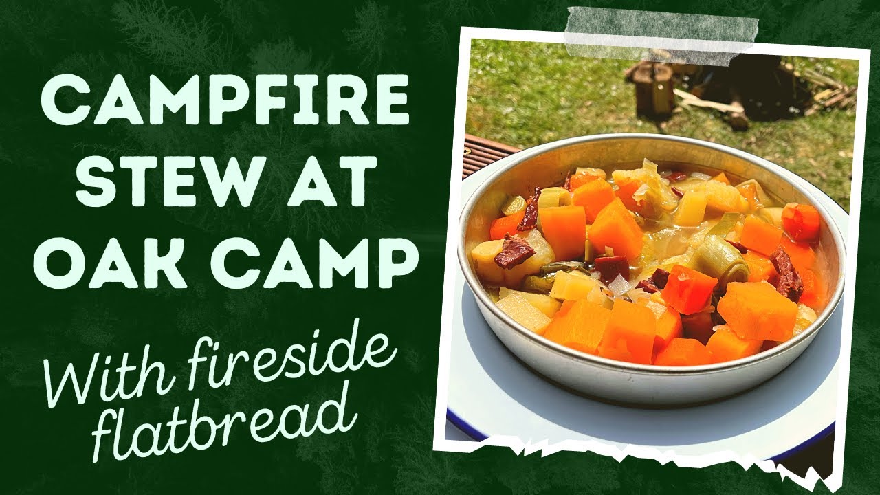 CAMPFIRE STEW AT OAK CAMP | BEEF JERKY & VEGETABLE STEW - YouTube