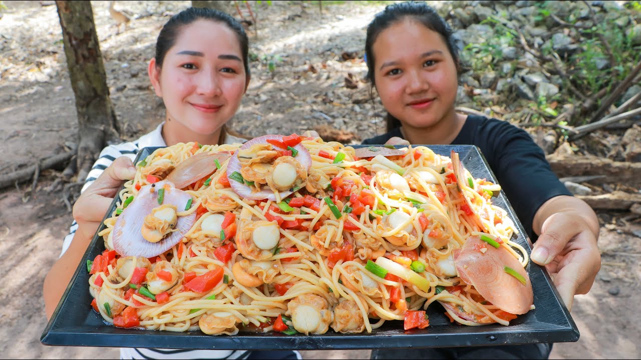 Amazing Spaghetti Scallop Cooking Recipe - Cooking Skill - YouTube
