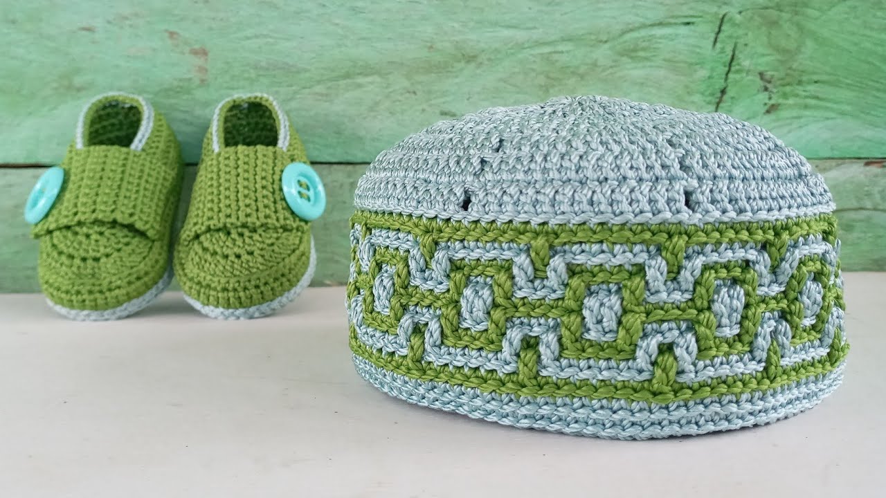 Tutorial Peci Rajut Anak Mozaik motif ke-6 Size Bayi 3-6 Bulan - YouTube