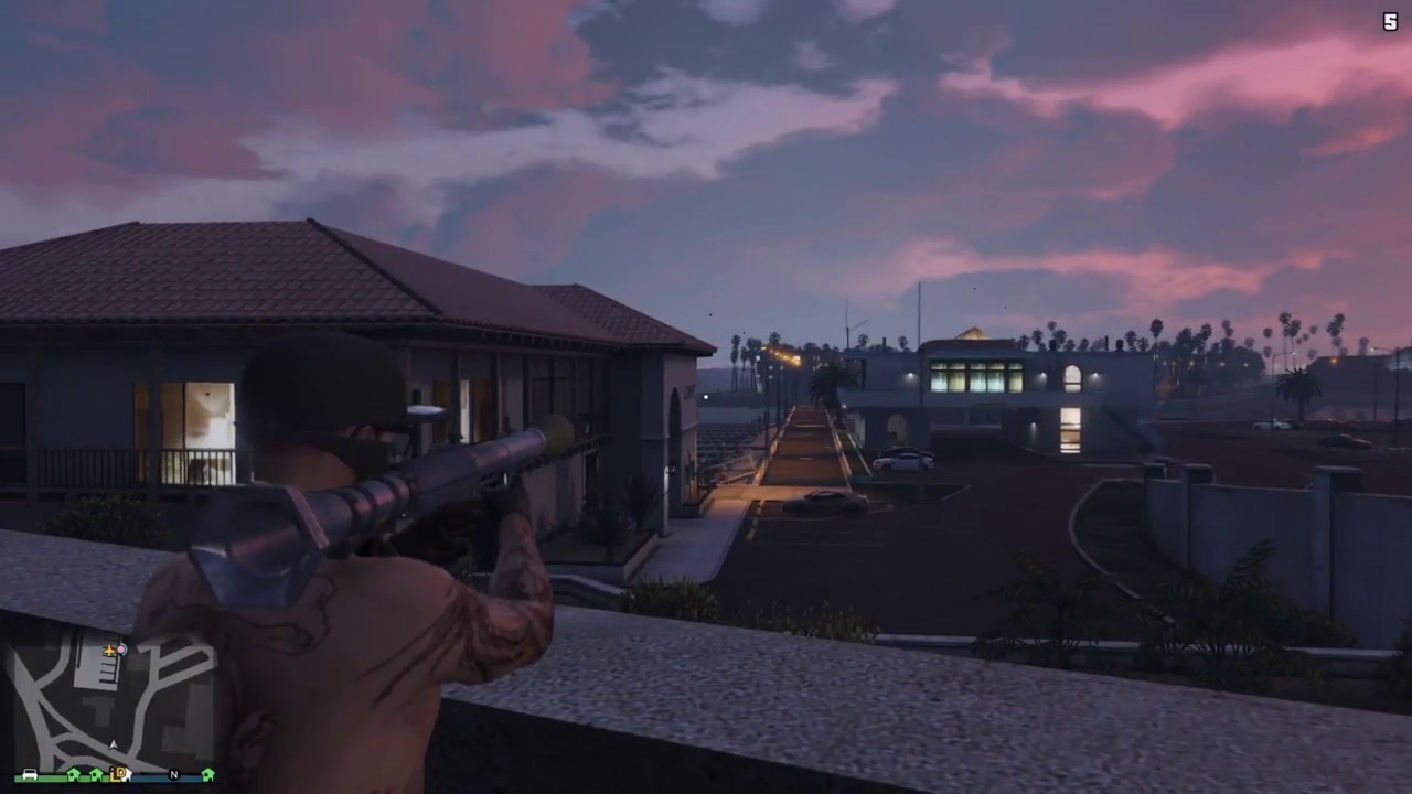 Grand Theft Auto V Sniper vs RPG - YouTube