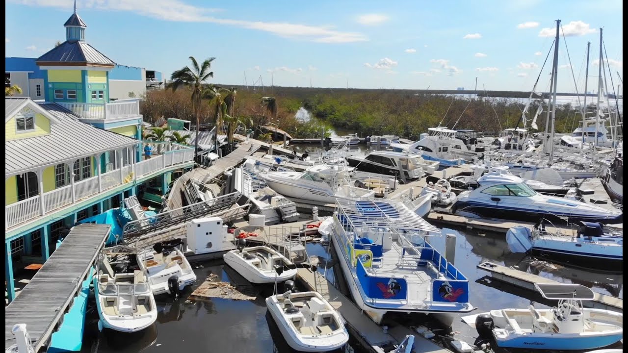 Salty Sam's Marina Before Hurricane Ian, Days After, and 4 Months Later ...