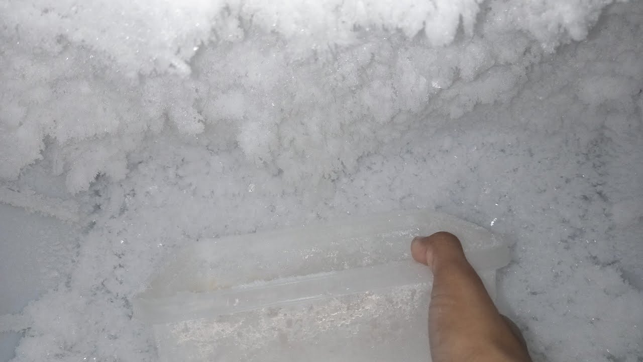 Huge flaky powdery freezer frost scraping satisfying ice scraping ice ...