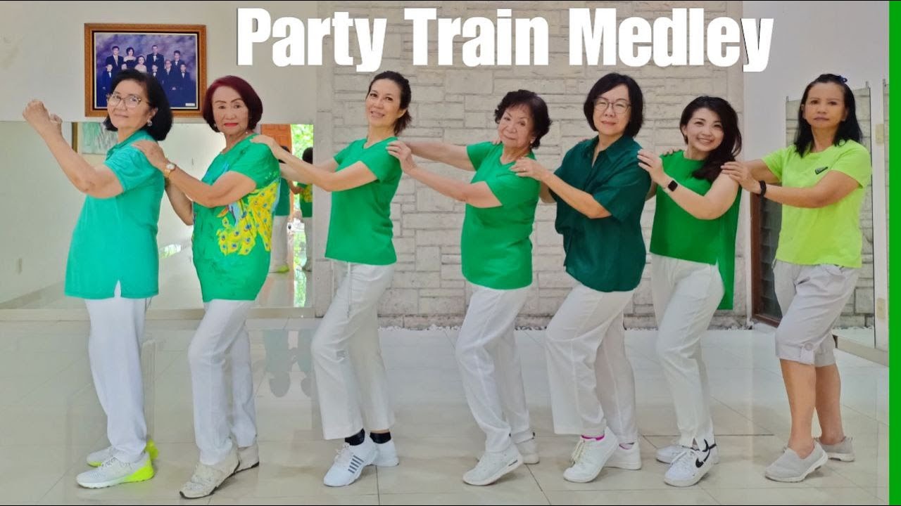 Party Train Medley Line Dance (demo & count) - YouTube