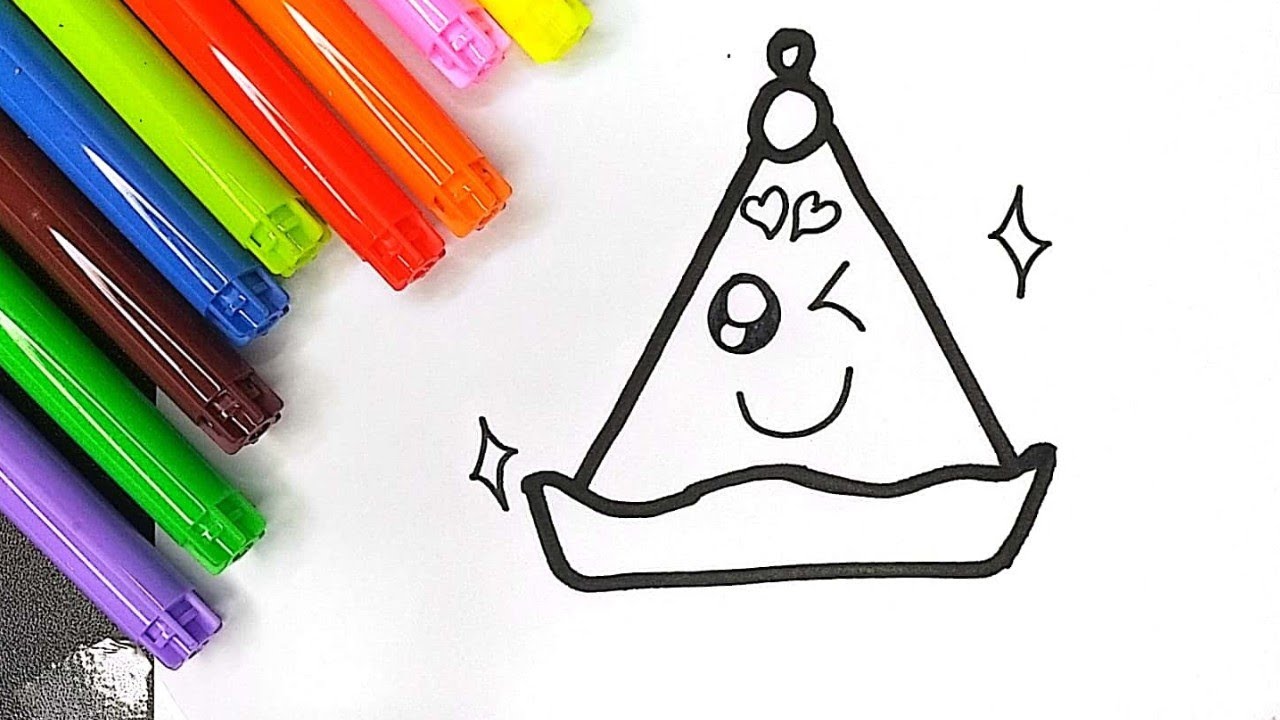 Easy Drawing Party Hat step by step for Kids - YouTube